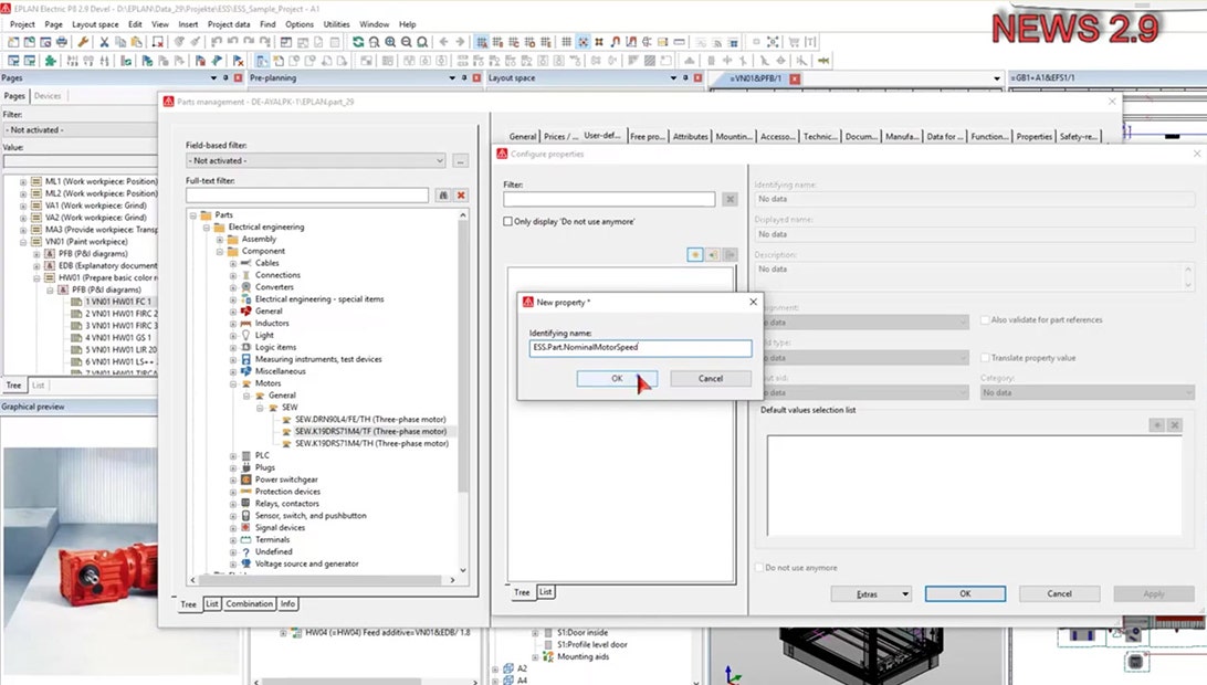 Eplan News 2.9: Benutzerdefinierte Eigenschaften für die Artikelverwaltung
