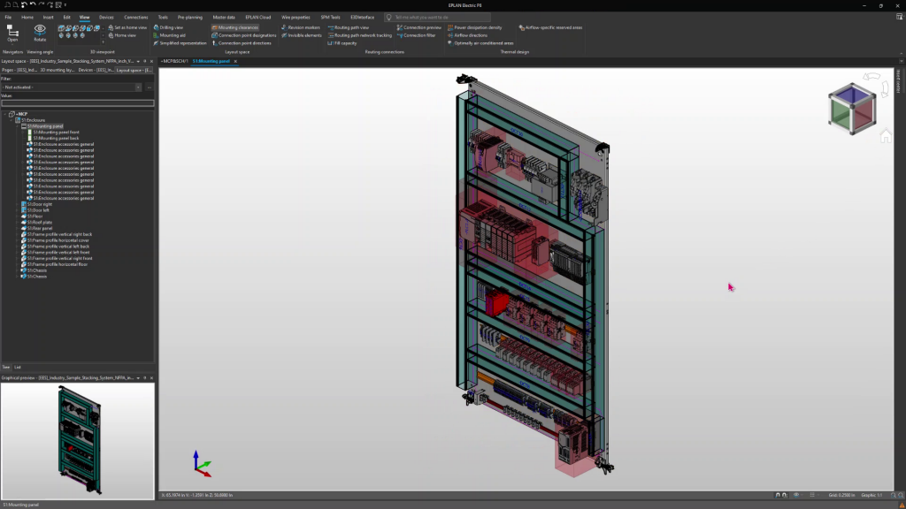Eplan Pro Panel: Documentations including 3D layout